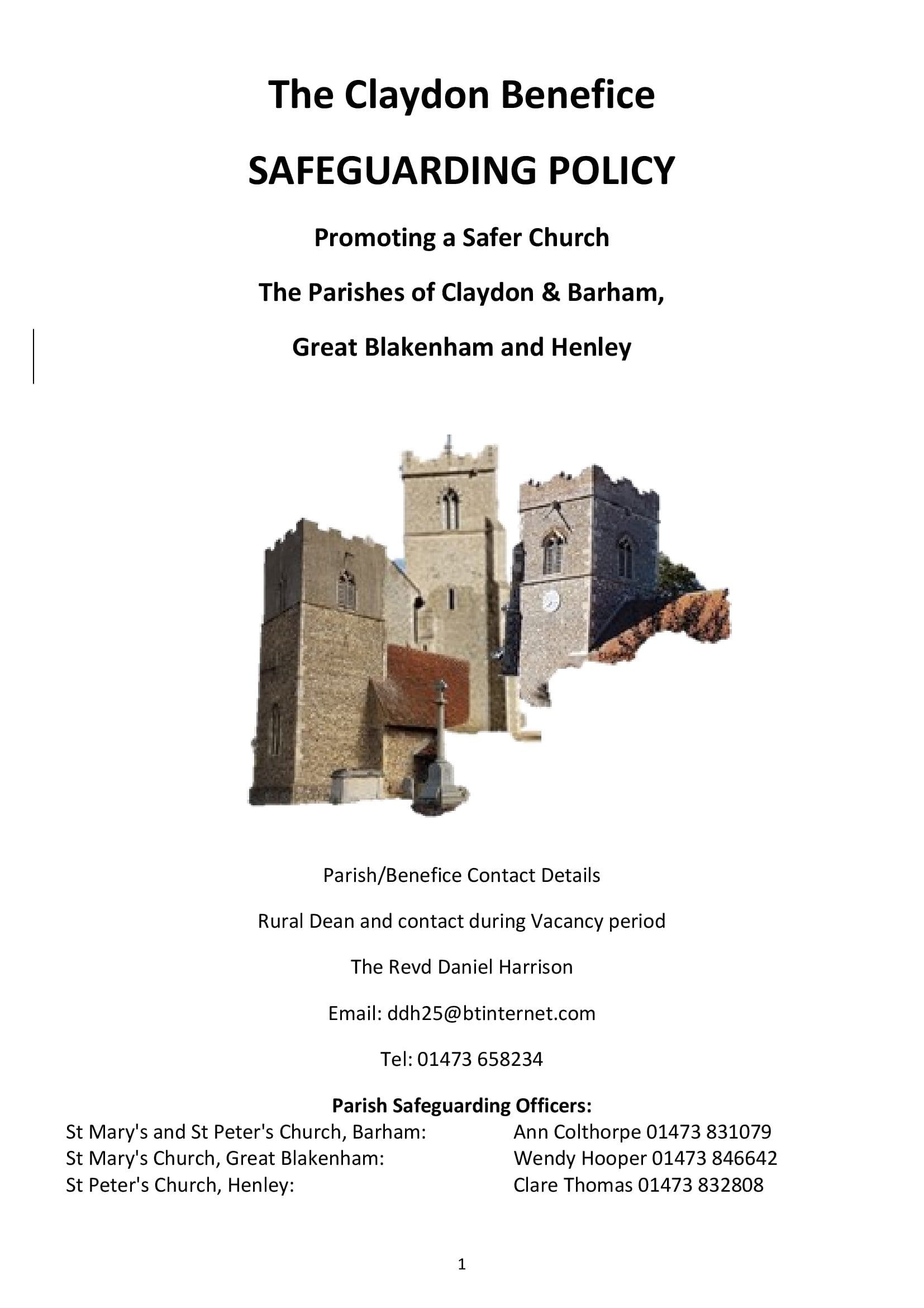 Safeguarding and Policy Documents – The Claydon Benefice